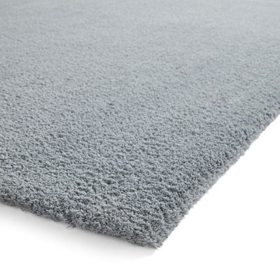 Light Blue Shaggy Washable Plain Modern Rug For Living Room Bedroom ...