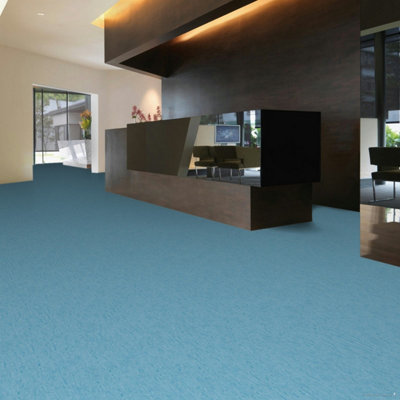 Light Blue Tile Effect Flooring, 2.0mm Thickness Contract Commercial ...