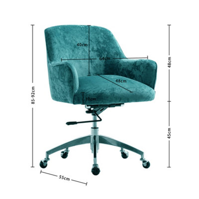 Light Cyan Ice Velvet Swivel Home Office Chair Desk Chair with Armrest