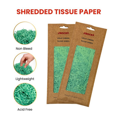 Light Green Tissue Shred 20g - Gift Wrapping Decorations