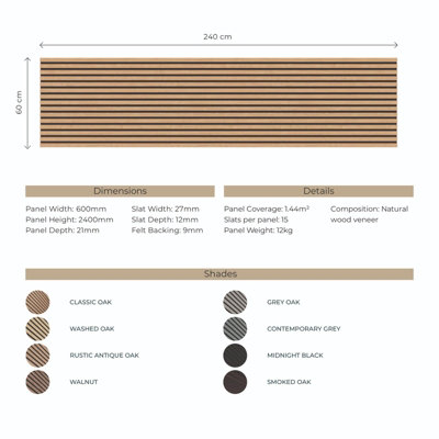 Light Grey acoustic slat wood wall panel