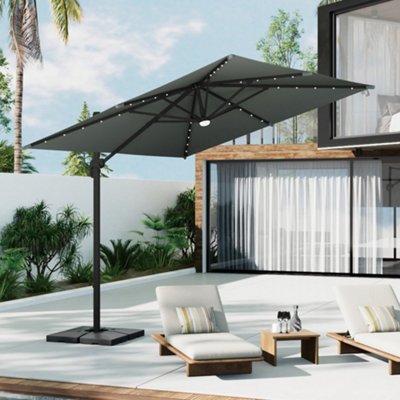 Light Grey Garden 3-Tier Umbrella Outdoor Patio Umbrellas Parasol for ...