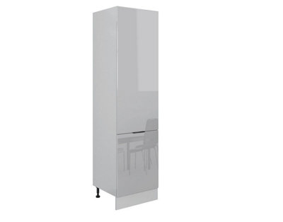 Light Grey Gloss 600 Kitchen Tall Larder Unit Cabinet 60cm Cupboard ...