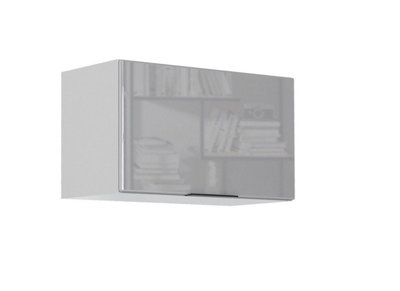 Light Grey Gloss Kitchen Extractor Unit Wall Cabinet Lift Up 60cm 600 ...