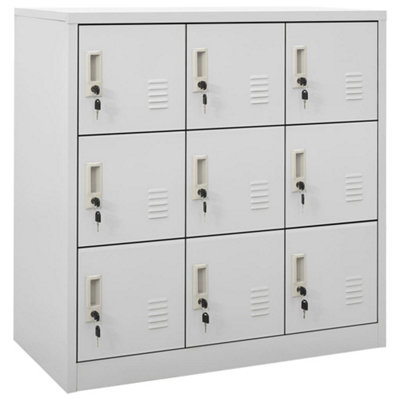 Light Grey Locker Cabinet 90x45x92.5 cm Steel Storage Organiser