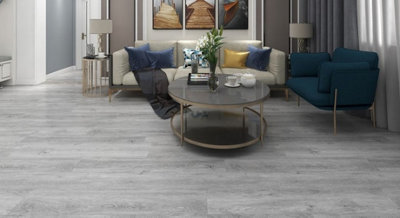 Light Grey Luxury Click SPC Vinyl Flooring - 100% Waterproof, Ideal for ...