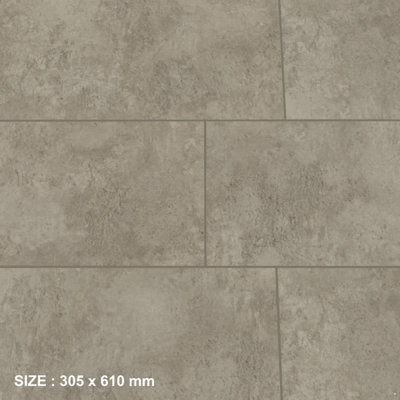 Light Grey Parquet Effect Anti-Slip Luxury Vinyl Tile For Commercial ...