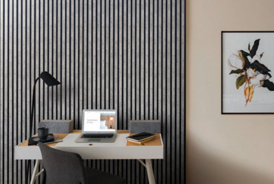Light Grey Slat Wall Panel - FLLOW - Pack of 2 panels, 30x30 cm each