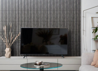 Light Grey Slat Wall Panel - FLLOW - Pack of 2 panels, 30x30 cm each