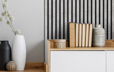 Light Grey Slat Wall Panel - FLLOW - Pack of 2 panels, 30x30 cm each