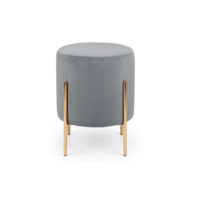 Light Grey Velvet Dressing Stool