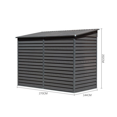 Light Grey Waterproof Outdoor Metal Garden Storage Shed Tool Storage ...
