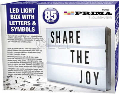 Light Message Display Box With Letters Symbols Word Wedding Party ...