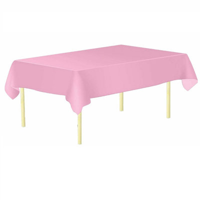 Light Pink Plastic Table Cover, Disposable Wipe Clean Waterproof ...