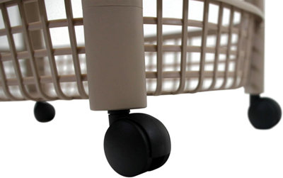 Light Sand 4-Tier Utility Cart Kitchen Trolley