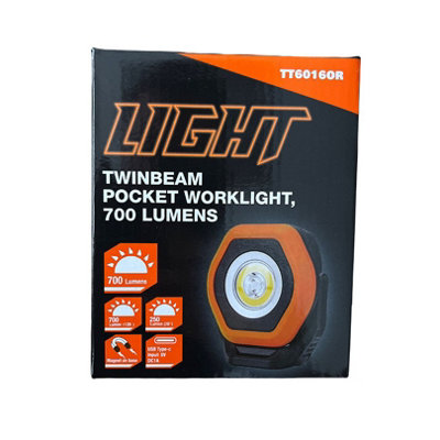 Light Twinbeam Heavy Duty Rechargeable Pocket Work Light Torch 700 ...