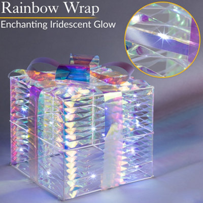 Light Up Christmas Presents Decorations Iridescent White LED Parcels ...