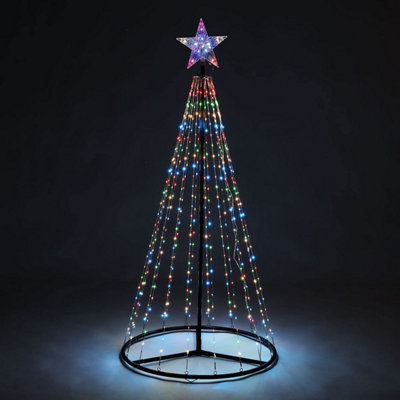 Light Up Cone Tree - Multi Micro Led Pyramid With Star Tree Topper ...