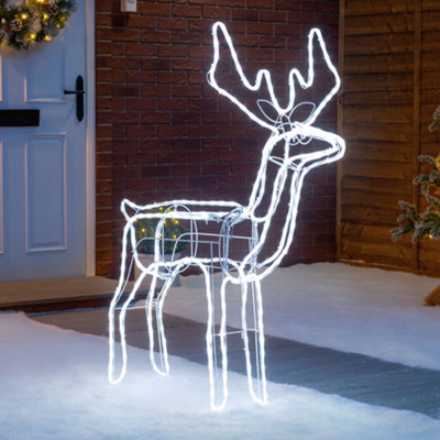 Light Up Large Standing Reindeer Rope Light Christmas Decoration ...