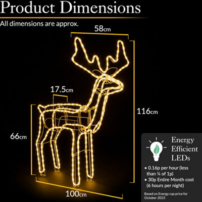 Light Up Large Standing Reindeer Rope Light Christmas Decoration ...