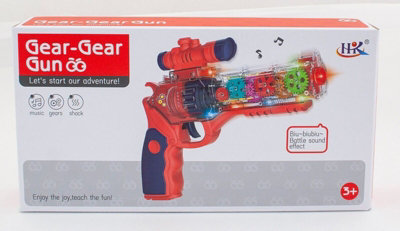 Light Up Pistol Revolver Gun Gears Music Sound Play Kids Fun Toy Xmas ...