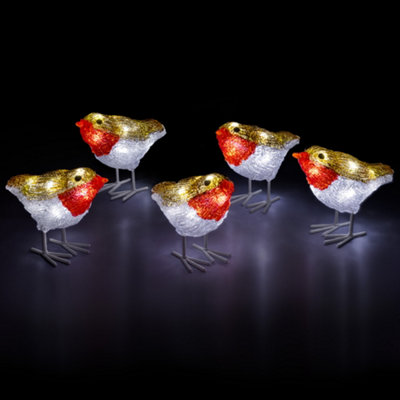 Light Up Robin LED Christmas Decorations Indoor Outdoor Battery Powered ...