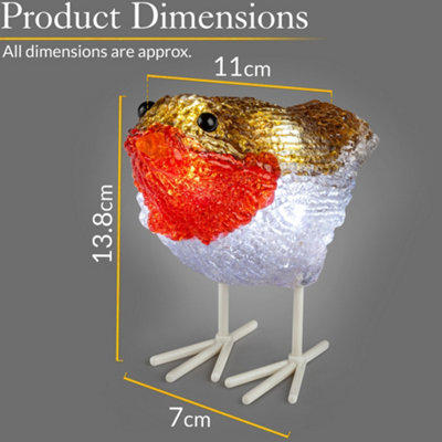 Light Up Robin LED Christmas Decorations Indoor Outdoor Battery Powered ...
