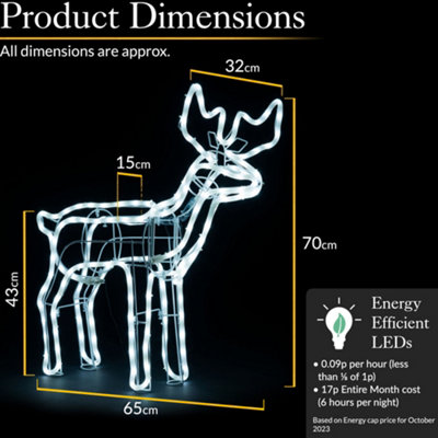 Light Up Standing Reindeer Rope Light Christmas Decoration Outdoor ...