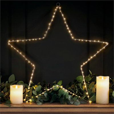 Light Up Star Christmas Decoration Micro LED Wall Table Ornament With ...