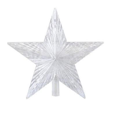 Light Up Tree Topper Star Battery Operated Warm White LEDS 18cm