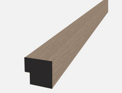 Light Walnut Acoustic 3D Timber Oak Slatted Wall Panel End Trim Natural ...