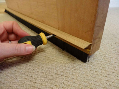 Light Wood Stormguard Draught Excluder Premium Door Brush Seal ...