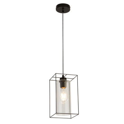 Lighting Collection Aberlady Black Single Pendant | DIY at B&Q