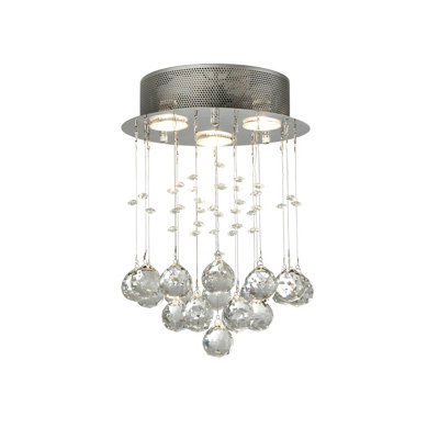 Lighting Collection Aberthaw 3Lt Chrome Ceiling Flush | DIY at B&Q