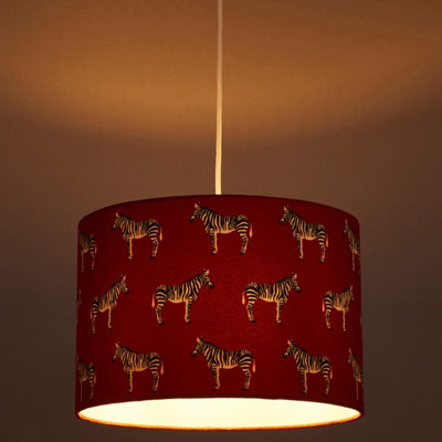 Lighting Collection Angola Red Zebra Shade