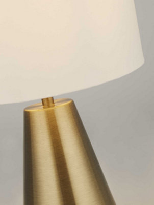 Lighting Collection Boston Antique Brass Base Pair of Touch Table Lamps