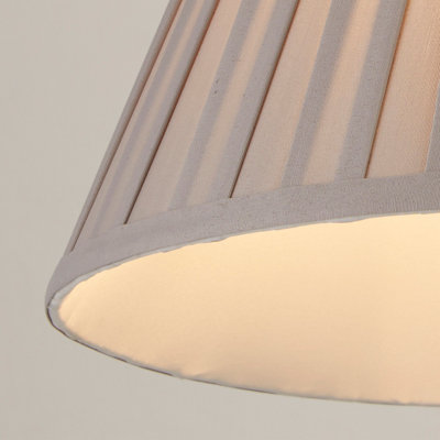 Lighting Collection Castle Grey Pleated Faux Silk Shade