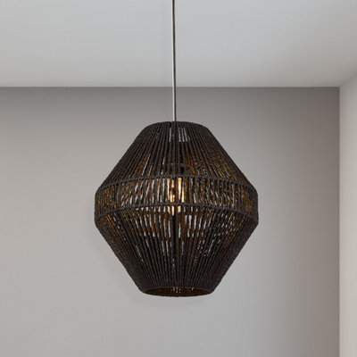 Lighting Collection Combe Black Rattan Easifit Shade
