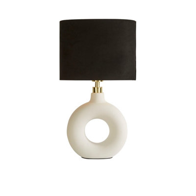 Lighting Collection Cortes Black & White Ceramic Table Lamp | DIY at B&Q