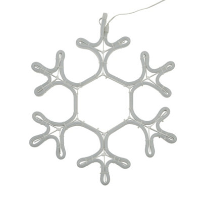 Lighting Collection Geraldton White Snowflake Neon Light