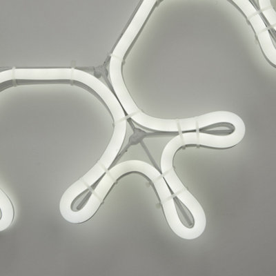 Lighting Collection Geraldton White Snowflake Neon Light