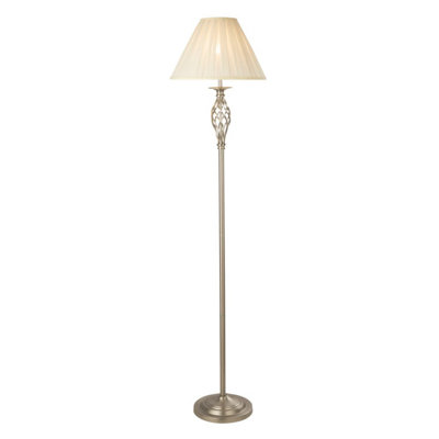 Lighting Collection Harcourt Satin Silver Touch Floor Lamp | DIY at B&Q