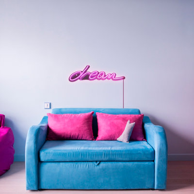 Lighting Collection Lake Pink Neon Wall Light