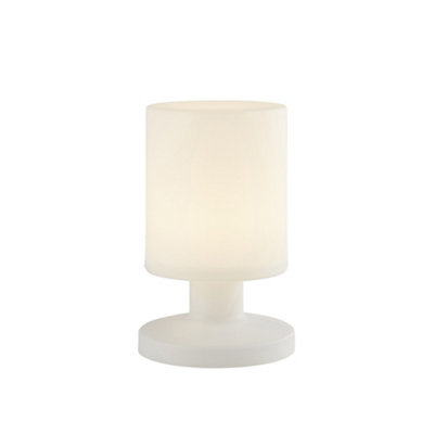 Lighting Collection Laon White Small Rechargeable LED Table Lamp | DIY ...
