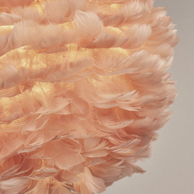 Lighting Collection Lima Peach Feather Shade