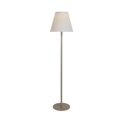 Lighting Collection Livorno White Solar Powered Outdoor LED Floor Lamp ...