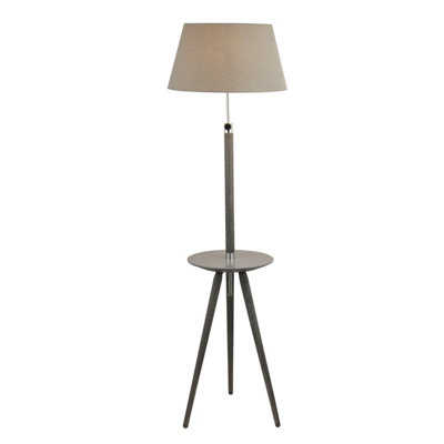 Lighting Collection Macon Light Wood, Grey Table And Chrome Metalwork ...