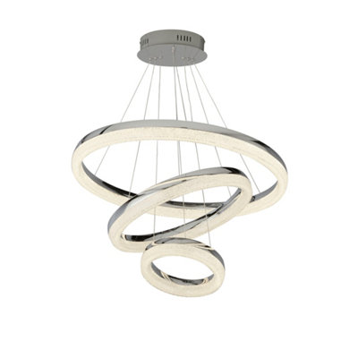 Lighting Collection Madero Chrome 3Lt LED Pendant | DIY at B&Q