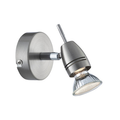 Lighting Collection Moin Satin Silver Spotlight | DIY at B&Q