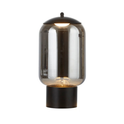 Lighting Collection Paarl Smoked Table Lamp | DIY at B&Q